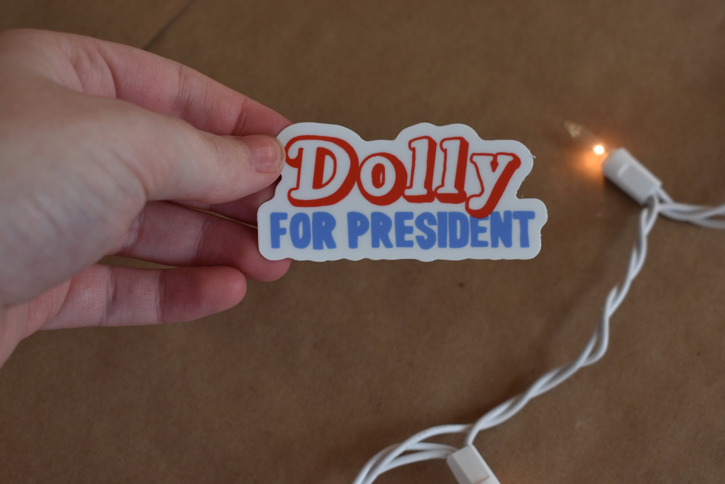Dolly for President Sticker, Vinyl Laptop Waterbottle Sticker ...