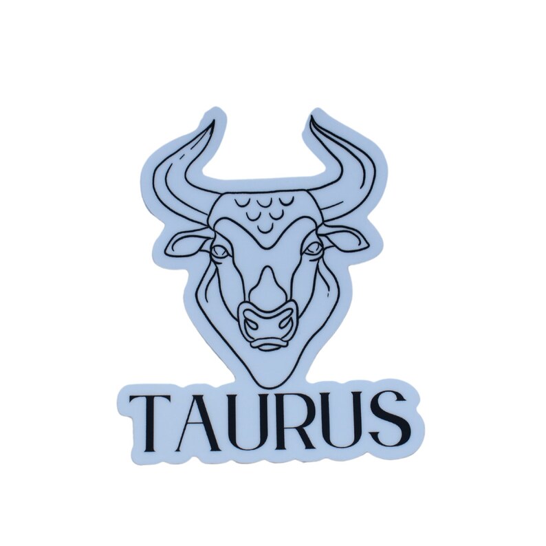 Taurus Line Drawn Astrology Sticker Simple Zodiac Sign - Etsy