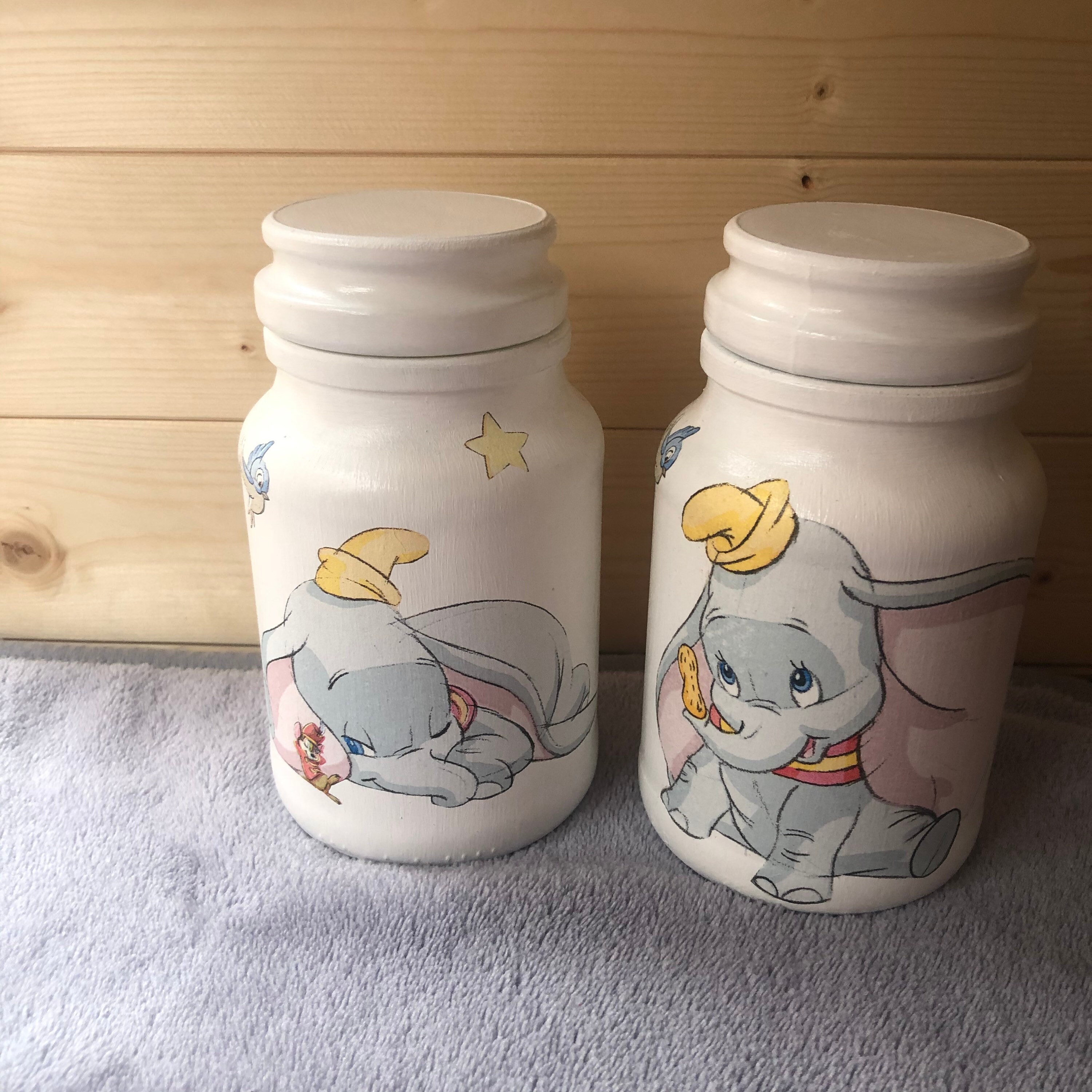Disney Dumbo Jars Upcycled Handmade Decoupaged Storage Jars - Etsy