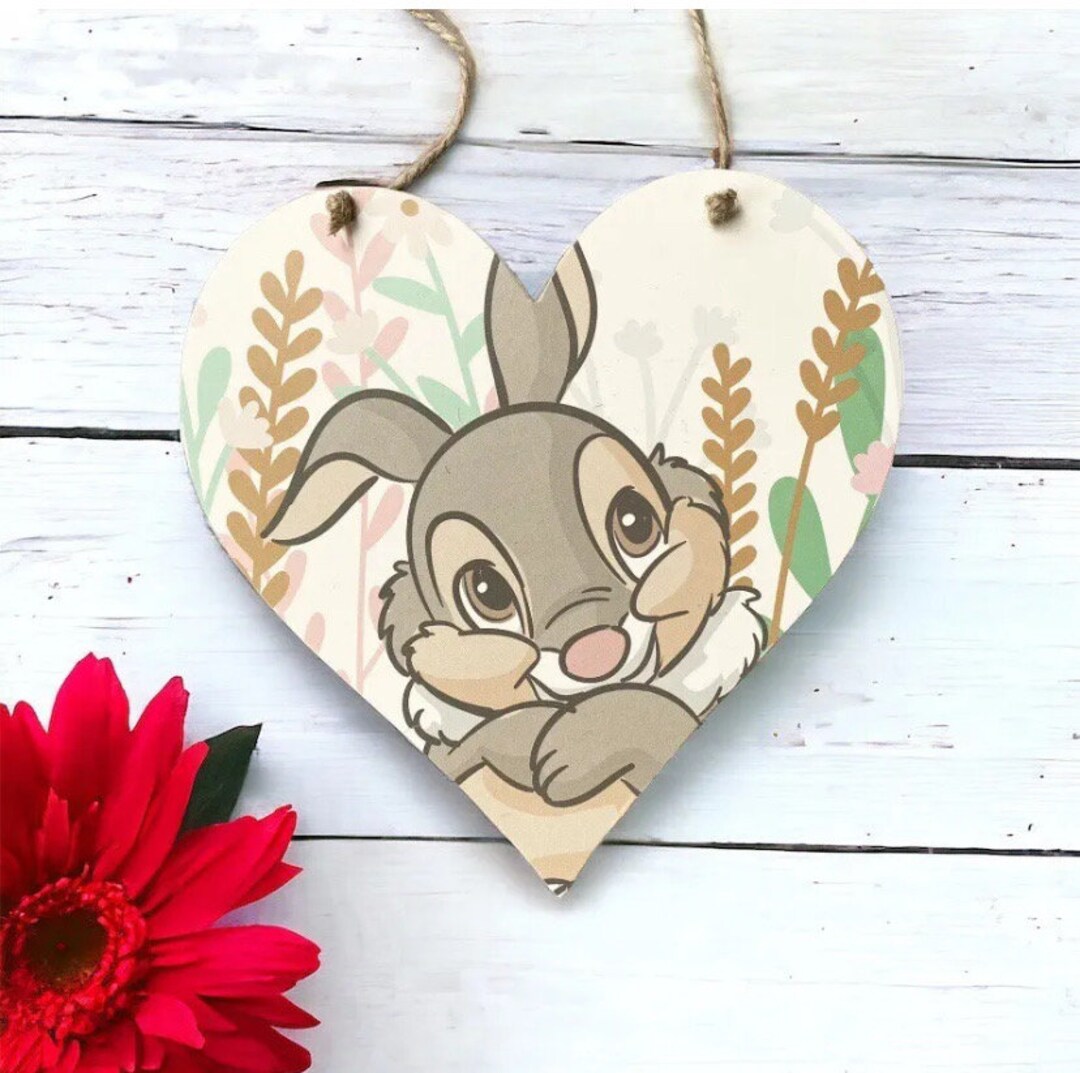 Disney Bambi, Thumper Handmade Decoupaged Wooden Hanging Hearts 12cm - Etsy
