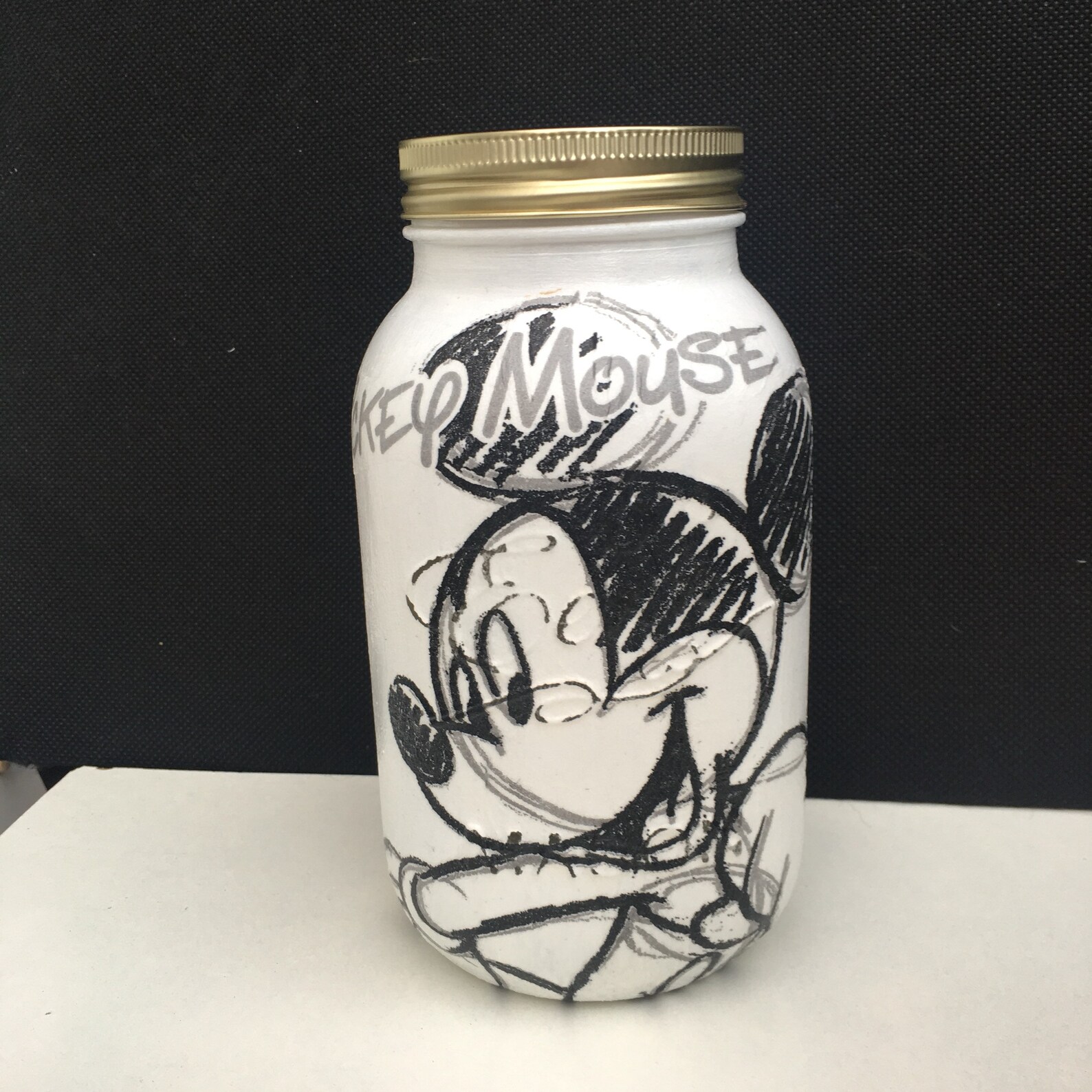 Handmade Mickey Mouse Decoupaged Mason Jar - Etsy