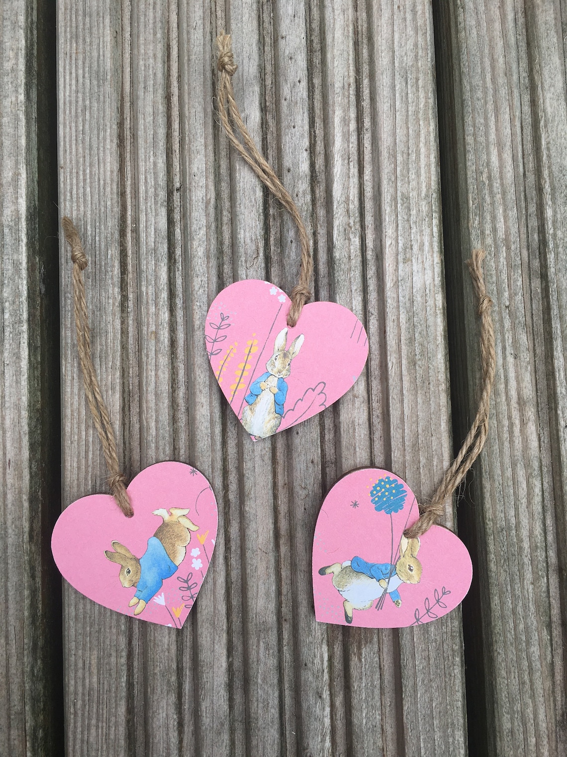 Peter Rabbit Handmade Wooden Hanging Heart Plaques - Etsy Ireland