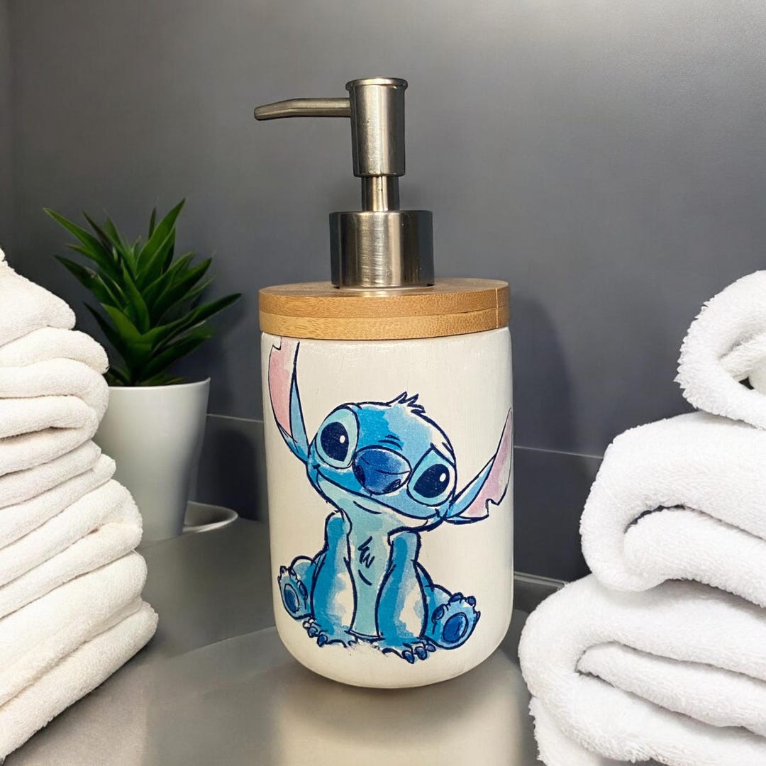 Disney Lilo and Stitch Soap Dispenser Handmade Decoupaged Hand Wash ...