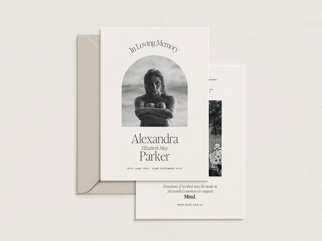 Modern Order of Service for a Funeral, Minimal Funeral Programme for a ...