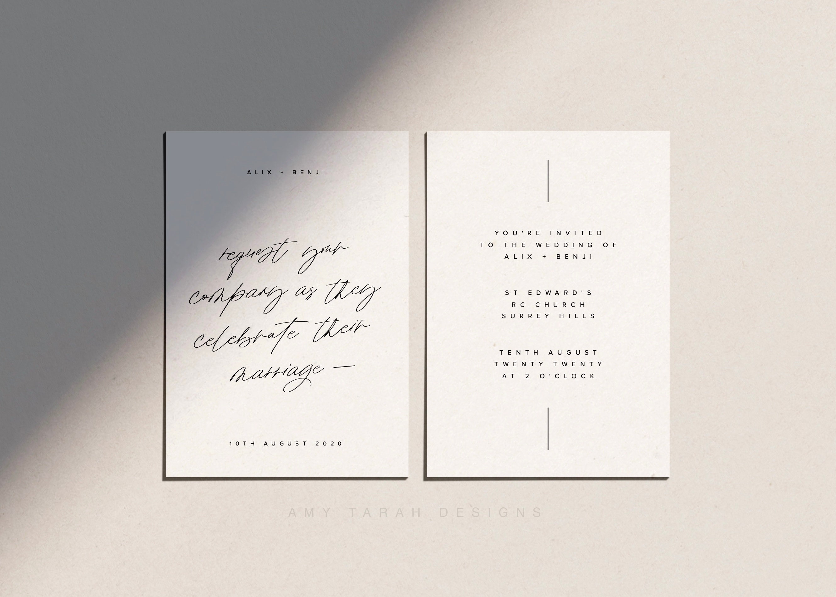 Minimalist Wedding Invitation Template Simple Wedding | Etsy