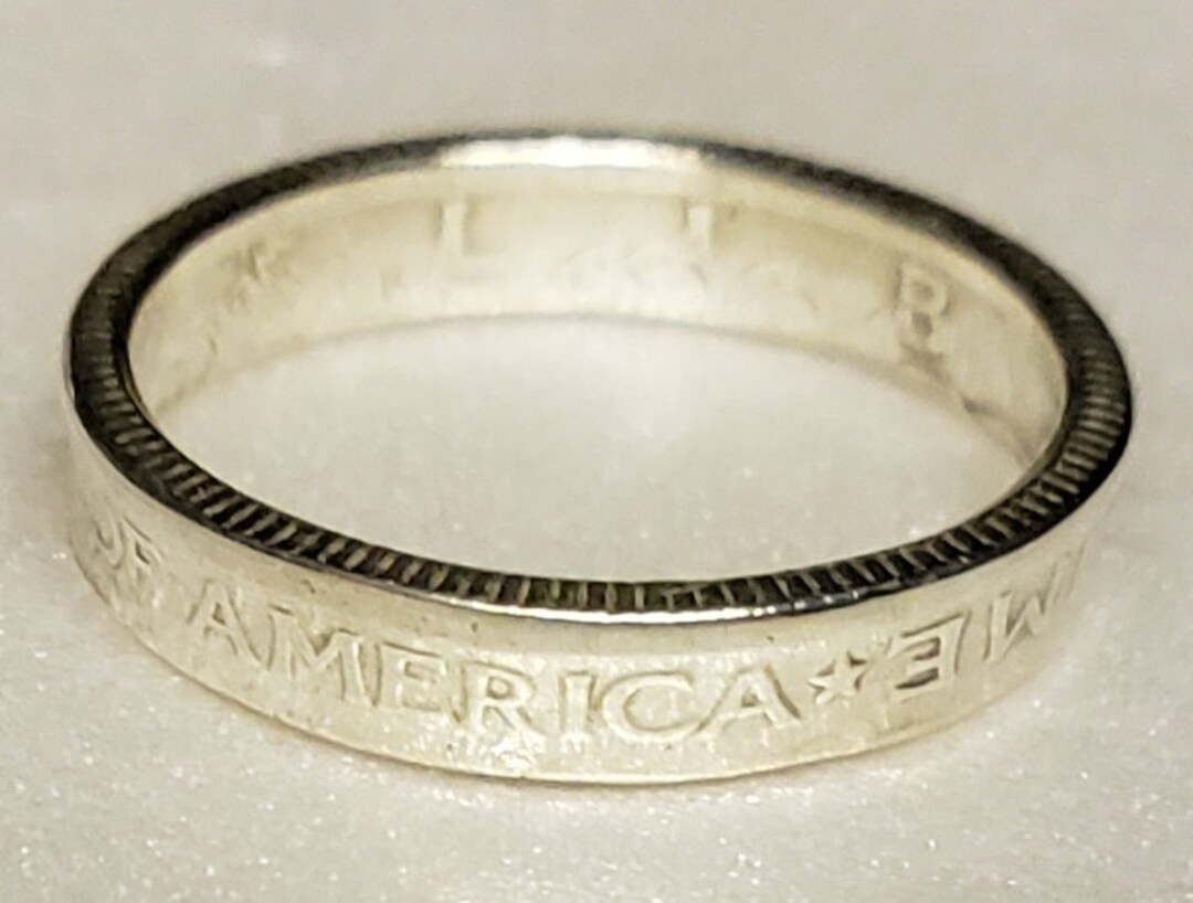 Solid Silver Dime Ring - Etsy