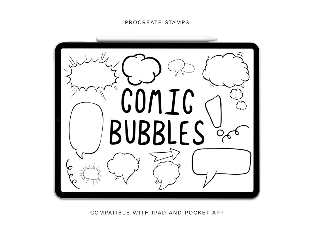 Procreate Comic Bubble Stamps, Comic Bubble Stamps, Procreate Stamp ...