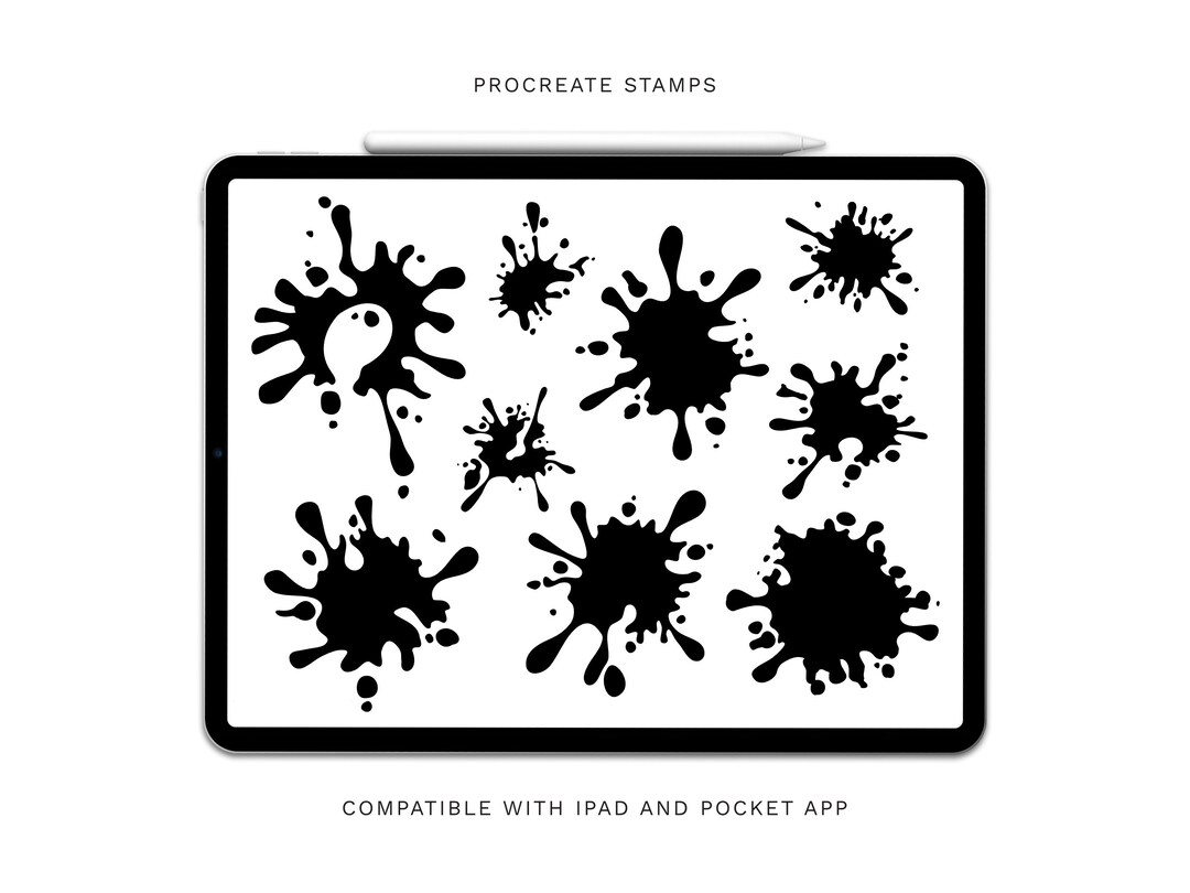 Procreate Splatter Stamps, Splatter Stamps, Procreate Stamp, Ink ...