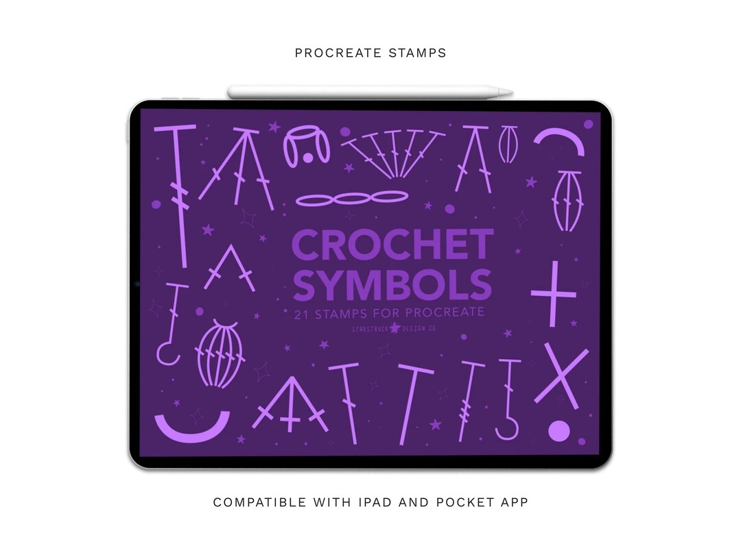 Procreate Crochet Symbol Stamps, Crochet Stamps, Procreate Stamp ...