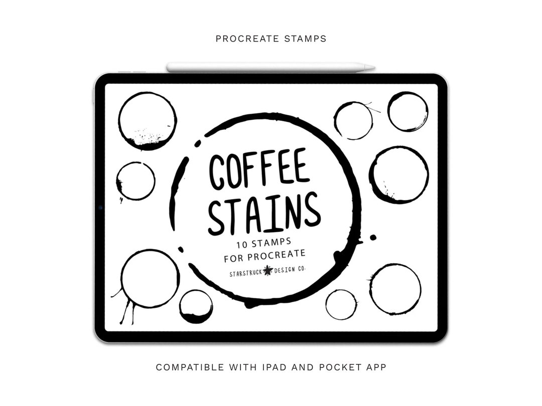 Procreate Coffee Stain Stamps, Coffee Stain Stamps, Procreate Stamp ...