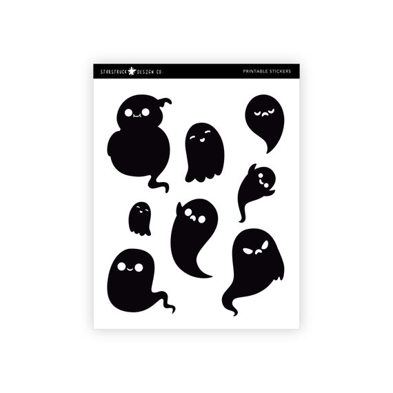 Printable Ghost Stickers Printable Planner Sticker Printable | Etsy