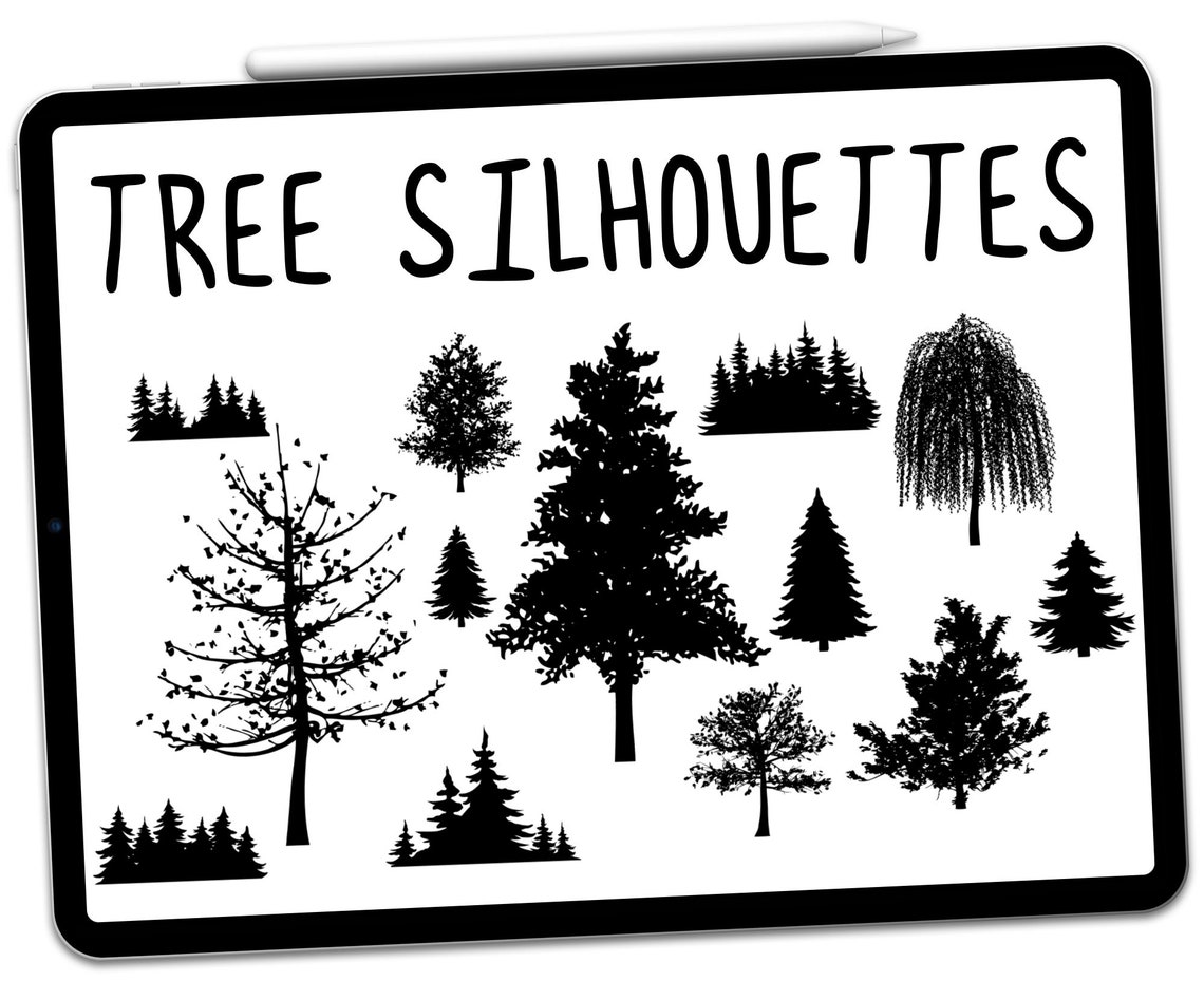 Procreate Tree Stamps Tree Silhouette Stamps Procreate - Etsy