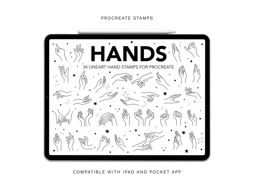 Procreate Hand Stamps, Hand Stamps, Procreate Stamp, Hands - Etsy