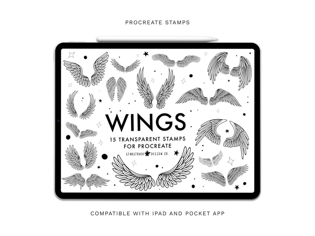 Procreate Wing Stamps, Wing Silhouette Stamps, Procreate Stamp, Snakes ...