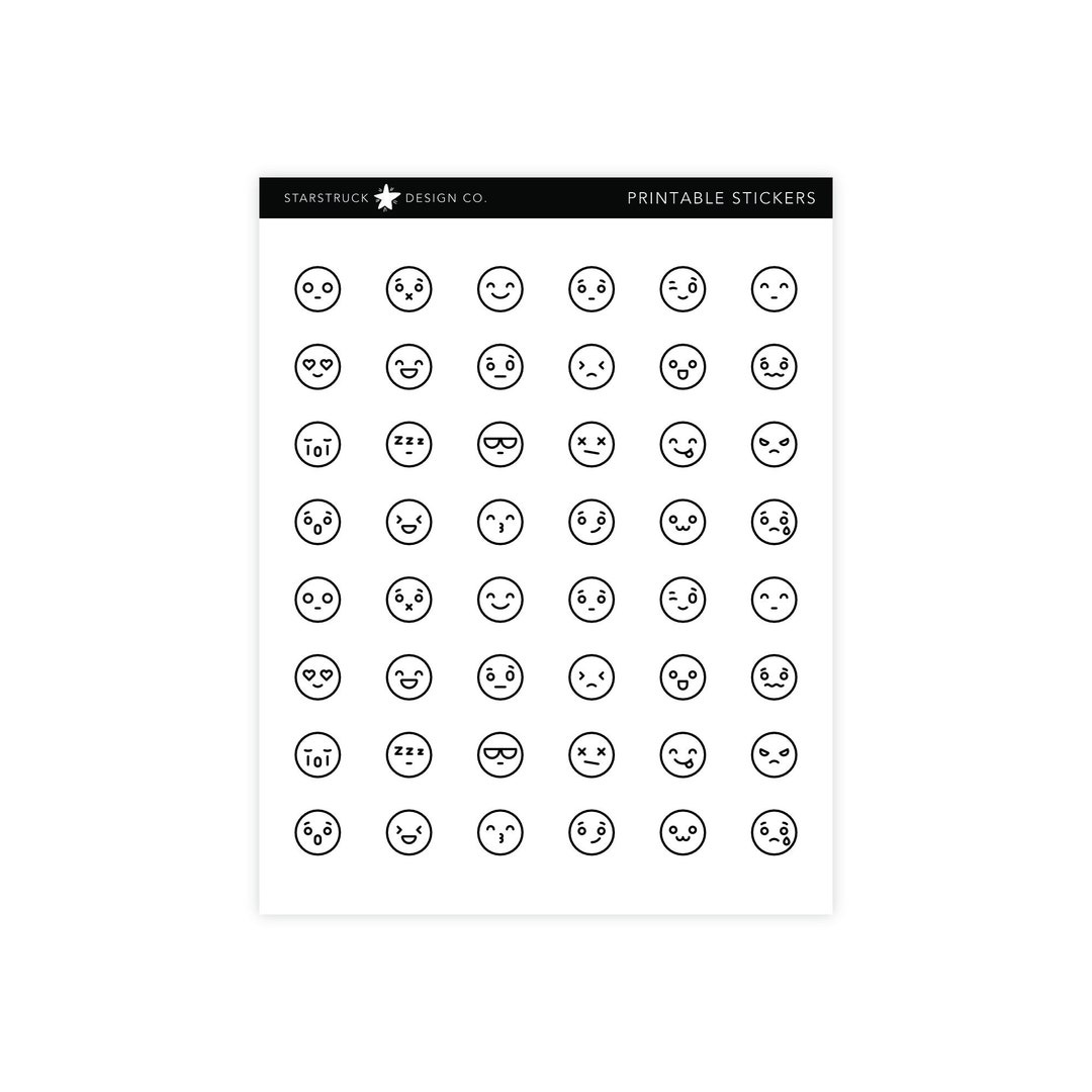 Printable Minimal Icons, Emoji Stickers, Functional Icon Stickers ...