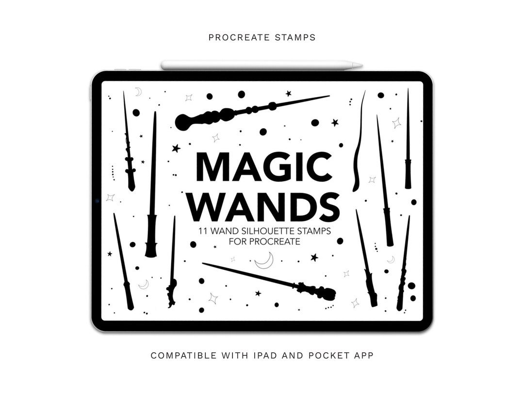 Procreate Magic Wand Stamps, Wand Stamps, Procreate Stamp, Wizard Wands ...