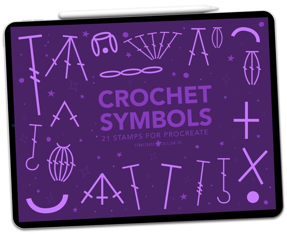 Procreate Crochet Symbol Stamps Crochet Stamps Procreate | Etsy