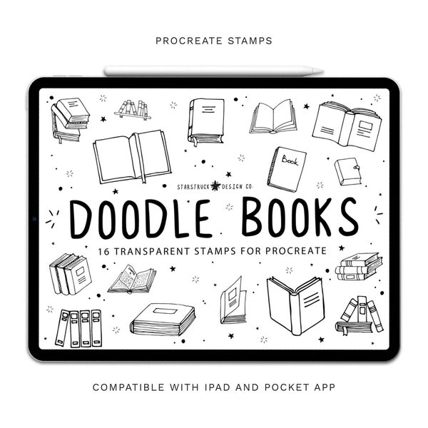 Stack of Books Stamp - Etsy