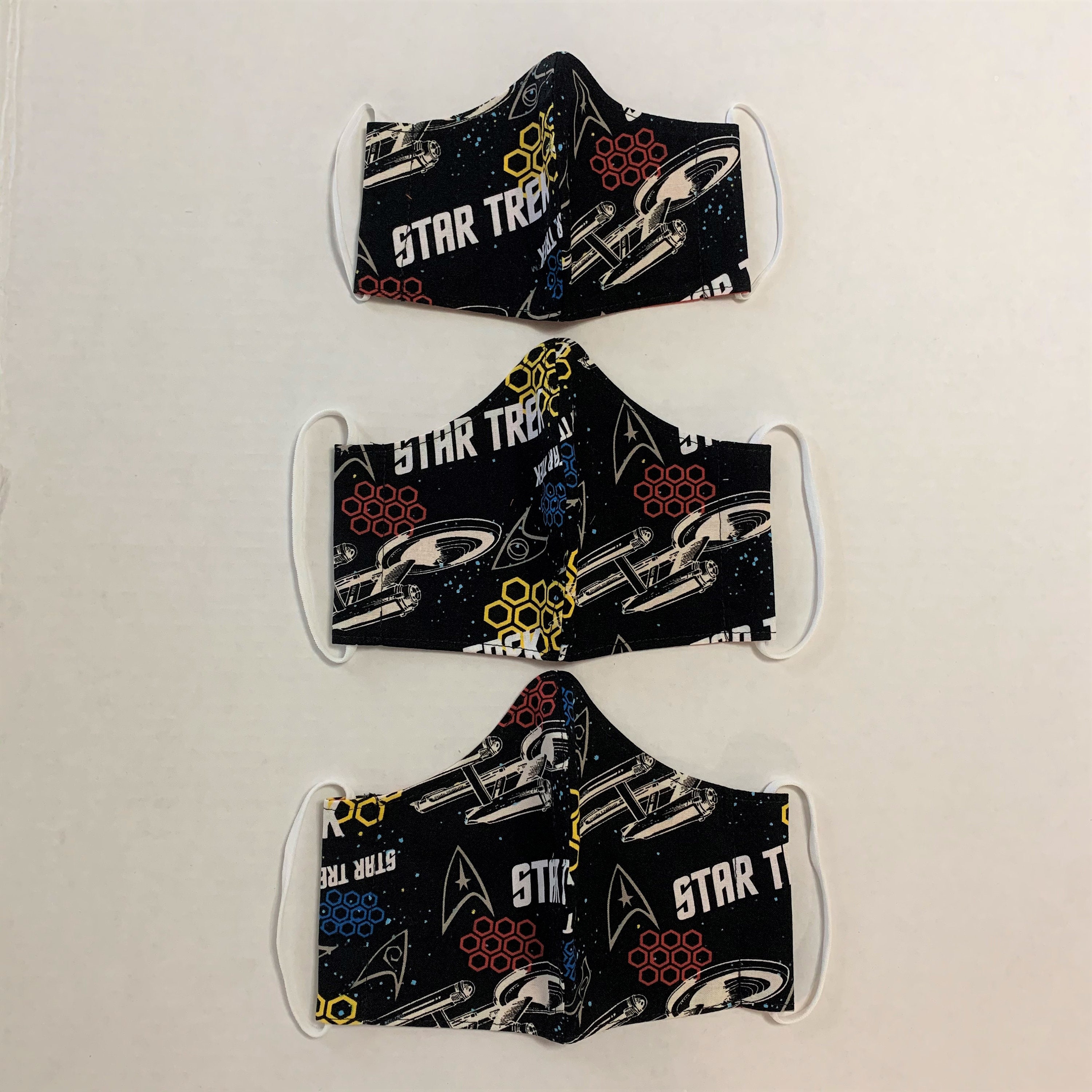 Reusable, Washable Face Masks, Star Trek Pattern, USS Enterprise, Space ...
