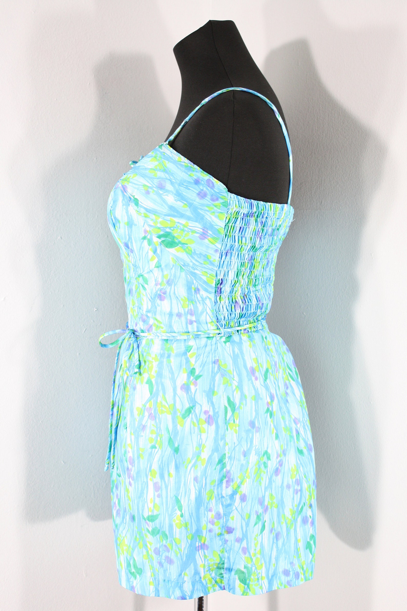 1950s Watercolor Floral Playsuit Swimsuit By Gabar Medium To Etsy
