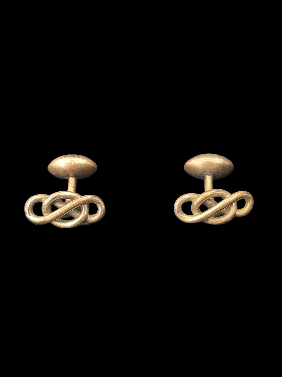 1900s Knot Gold Tone Cuff Links | Turn of the Century Vintage Bent Arm Bean Back Cufflinks - Etsy