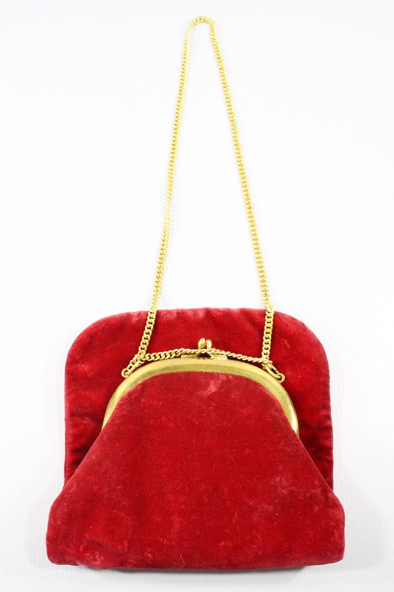 1960s Rose Velveteen Evening Bag, by Morris Moskowitz… - Gem