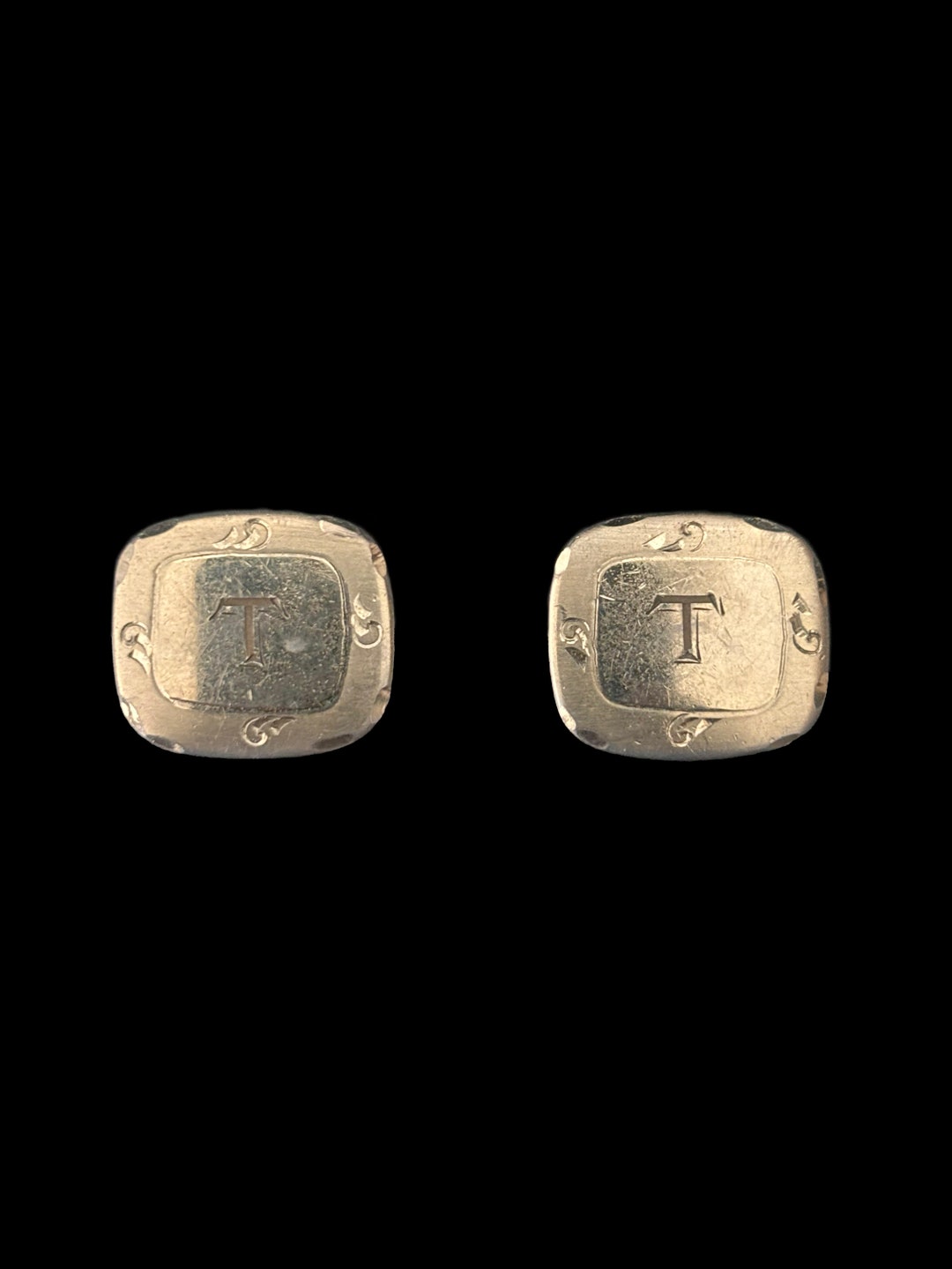 1960s Gold Tone Rectangular T Monogram Cuff Links by Speidel | 60s ...