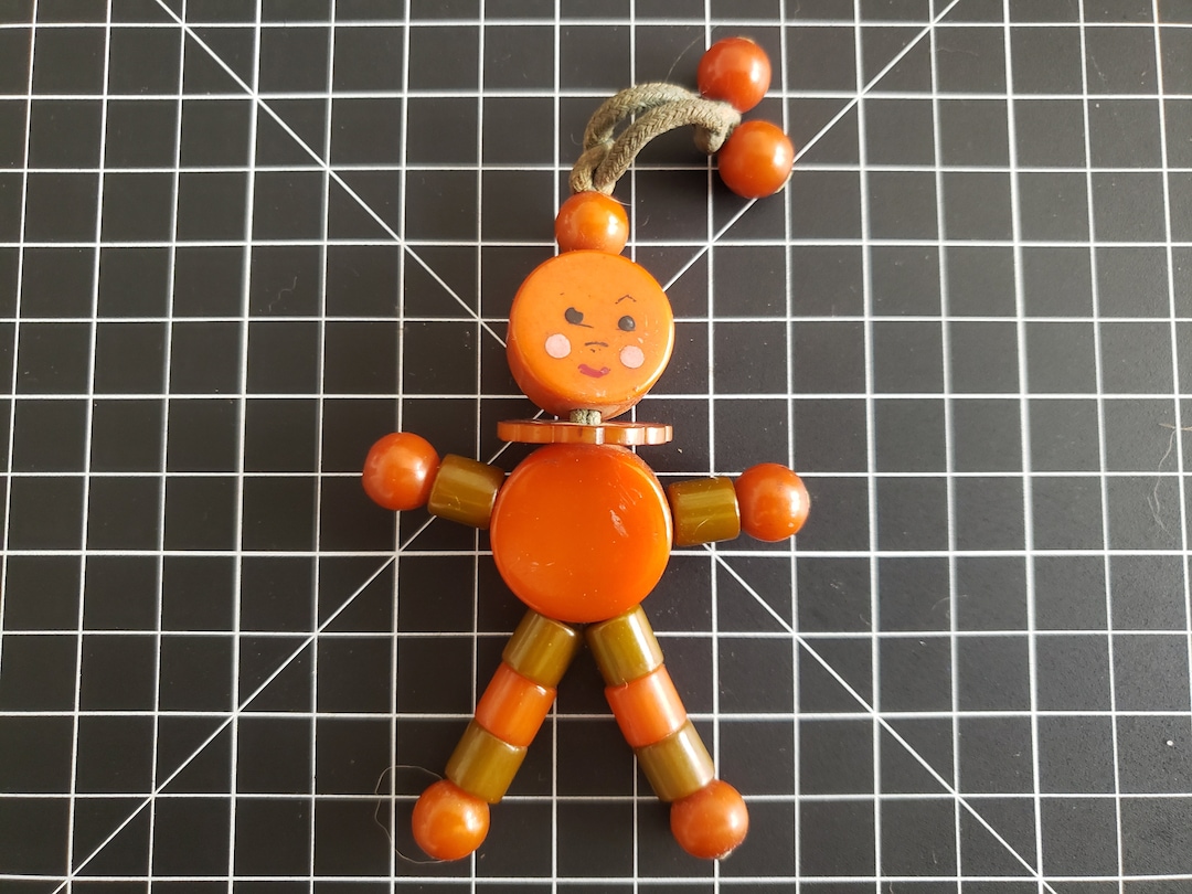 1940s Deep Butterscotch Bakelite Crib Toy 40s Vintage Figure With Ruff ...