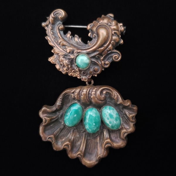 Repousse Brooch - Etsy