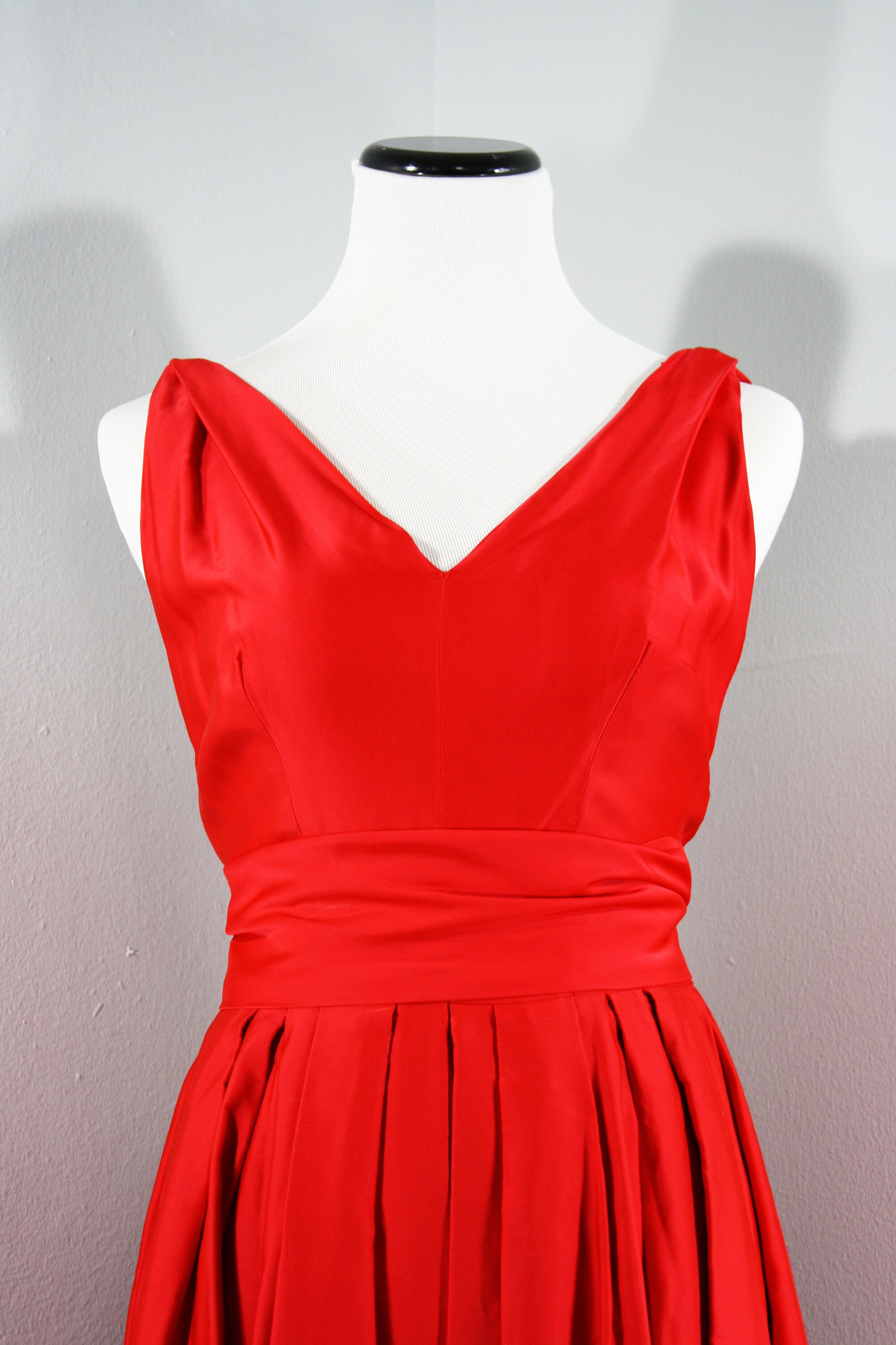 1960s Red Satin Cocktail Dress With Wrap by Rappi Extra Extra - Etsy