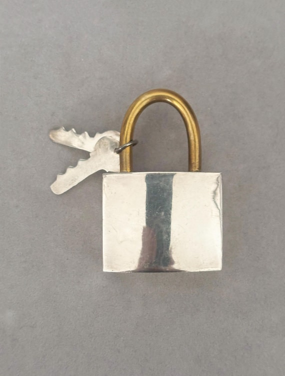1960s Mexican Sterling Silver Lock and Key Statement … - Gem