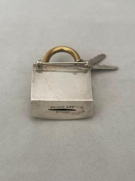 1960s Mexican Sterling Silver Lock and Key Statement … - Gem
