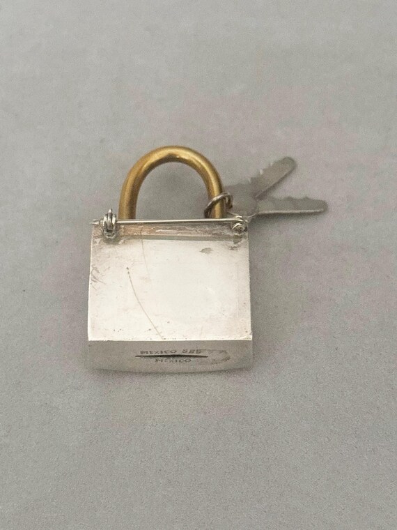 1960s Mexican Sterling Silver Lock and Key Statement … - Gem