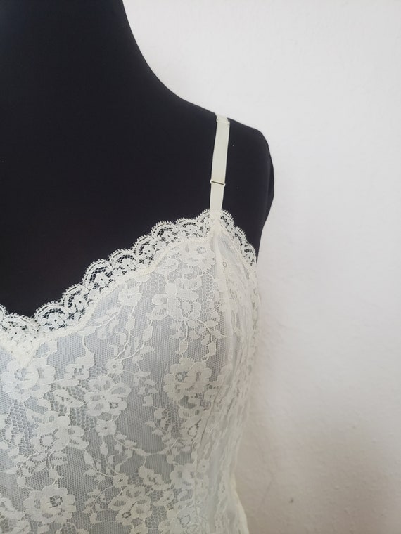 1950s White Lace Full Slip by Van Raalte, Small to Me… - Gem
