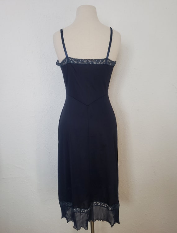 1950s Navy Lace and Nylon Slip, Small to Medium | 50s… - Gem