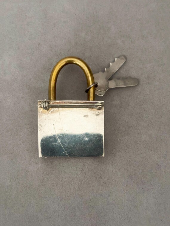 1960s Mexican Sterling Silver Lock and Key Statement … - Gem