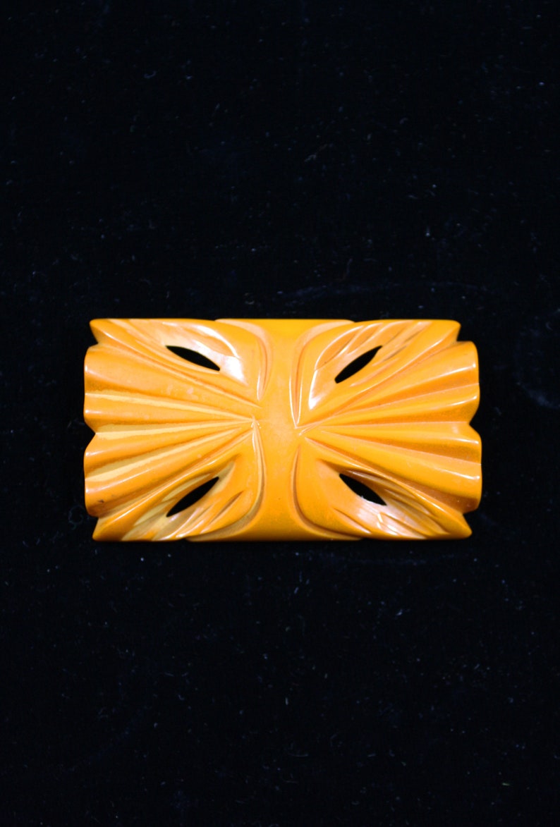 1930s Butterscotch Bakelite Brooch 30s Vintage Carved and - Etsy