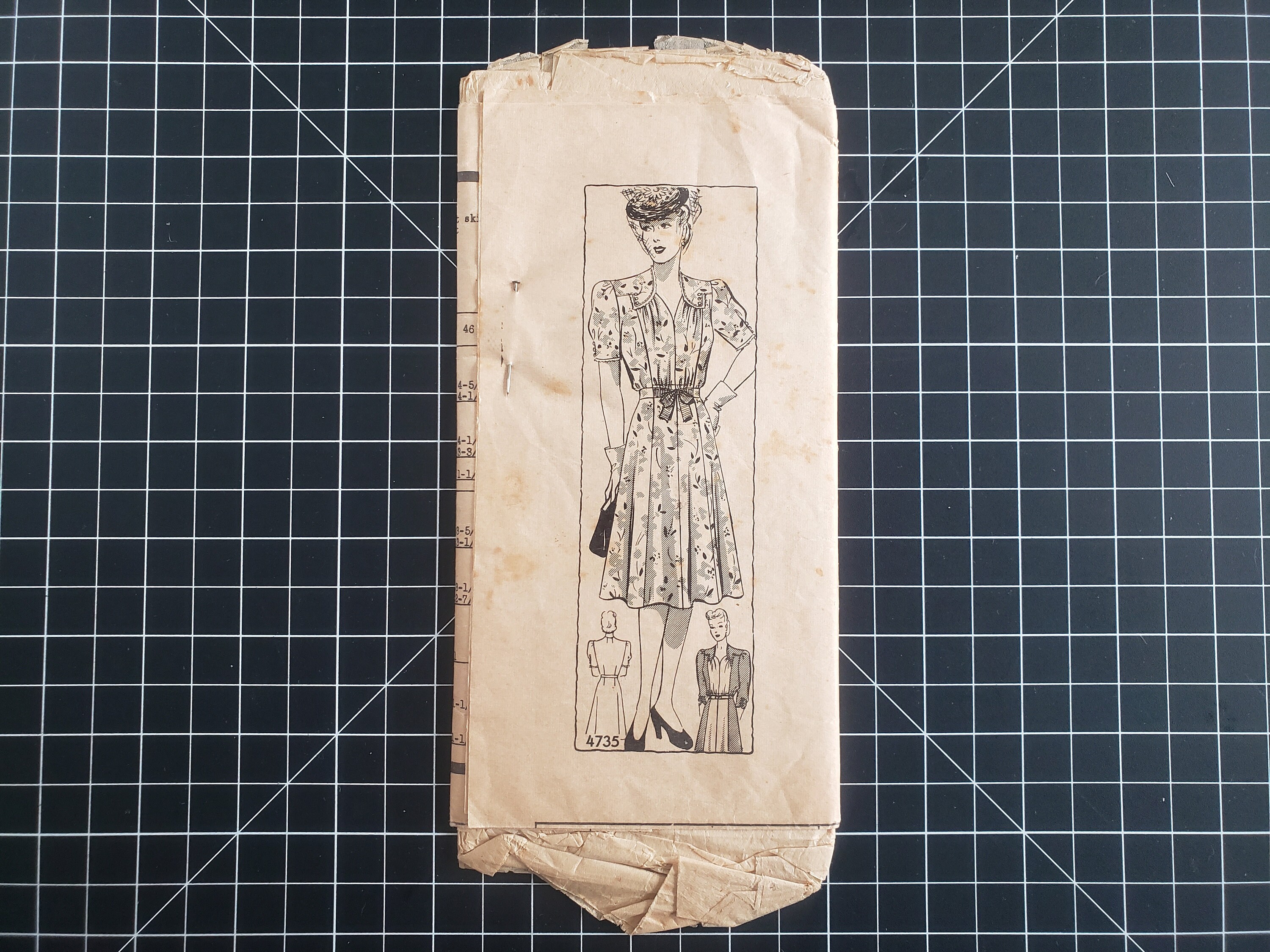1930s Marian Martin Day Dress Pattern 4735, Rare Size 38 Bust | 30s ...