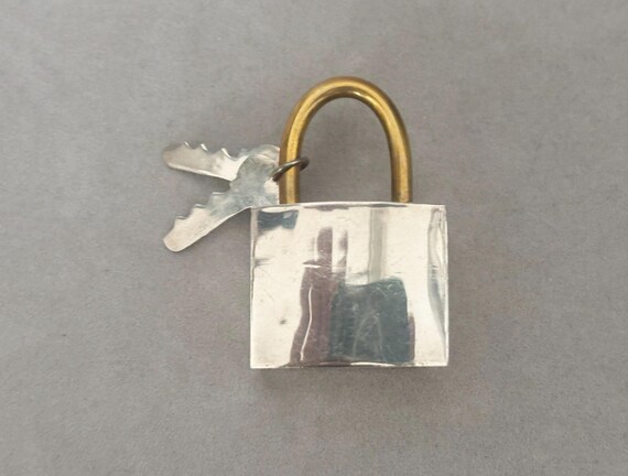 1960s Mexican Sterling Silver Lock and Key Statement … - Gem