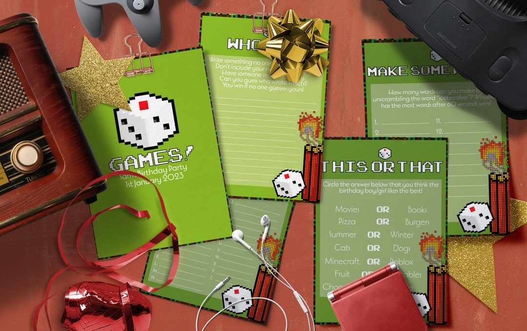 Pixelated Themed Party Games Boys and Girls - Etsy