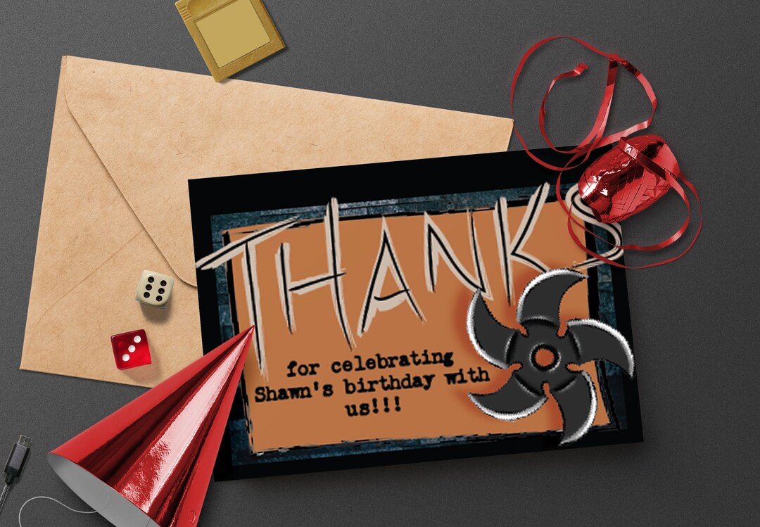 Ninja Themed Thank You Card for Kids Boys and Girls - Etsy