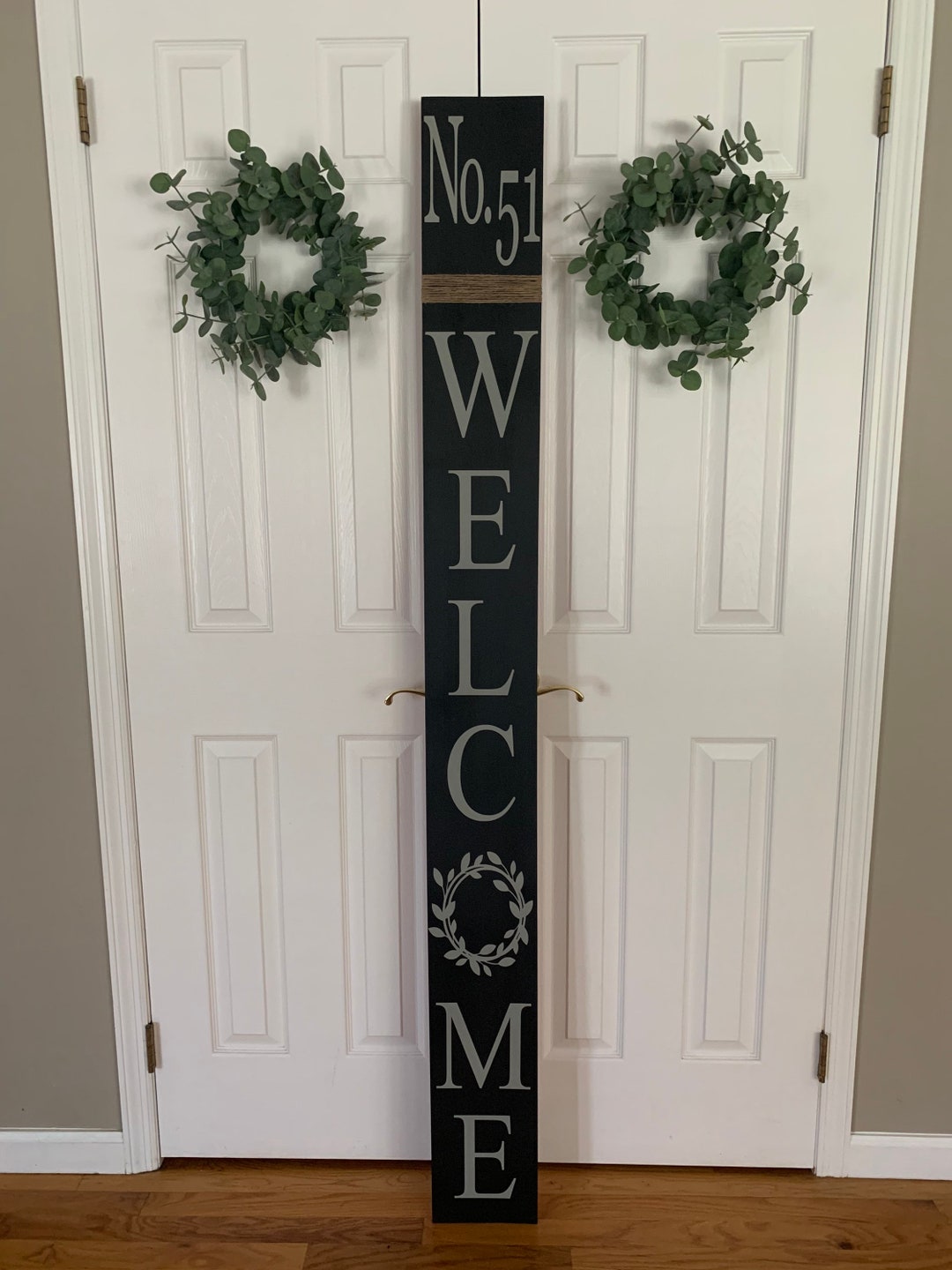 Painted Wood Welcome Sign Custom With Your House Number - Etsy