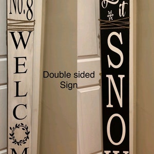 Let It Snow/welcome Sign Double Sided Painted Wood Sign - Etsy