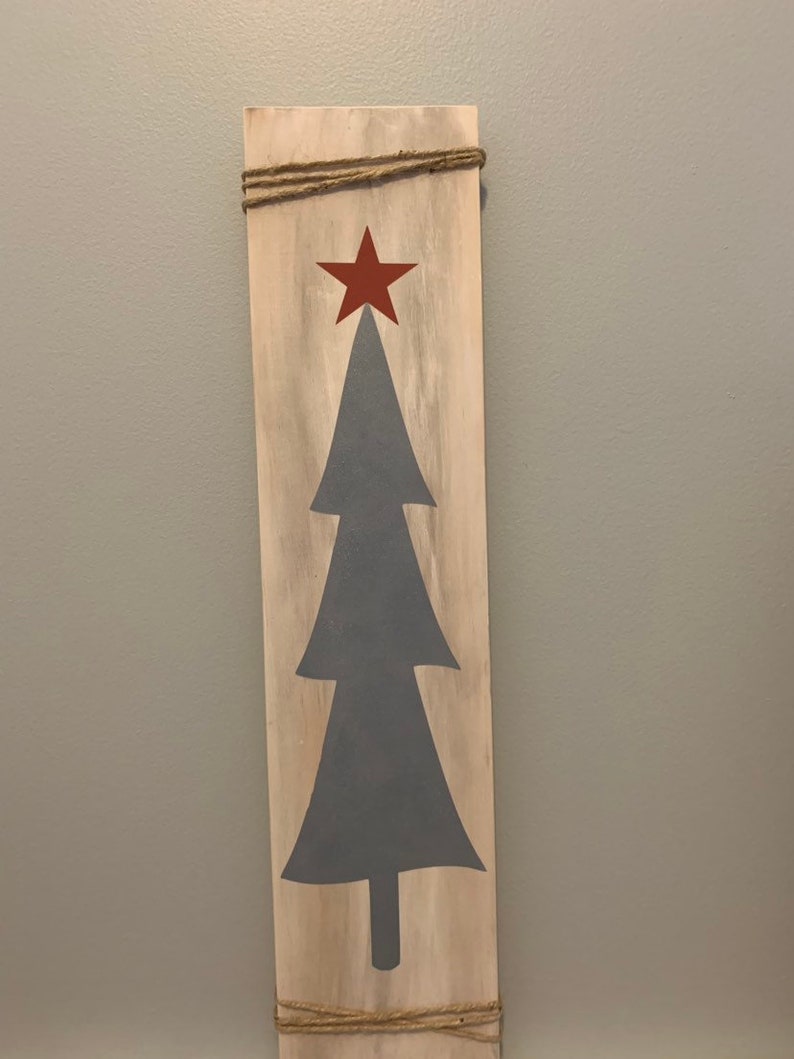 Rustic Christmas Tree-painted Wood Sign - Etsy