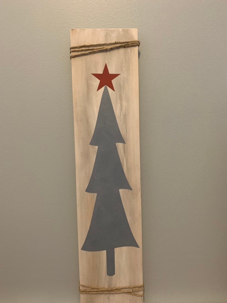 Rustic Christmas Tree-painted Wood Sign - Etsy