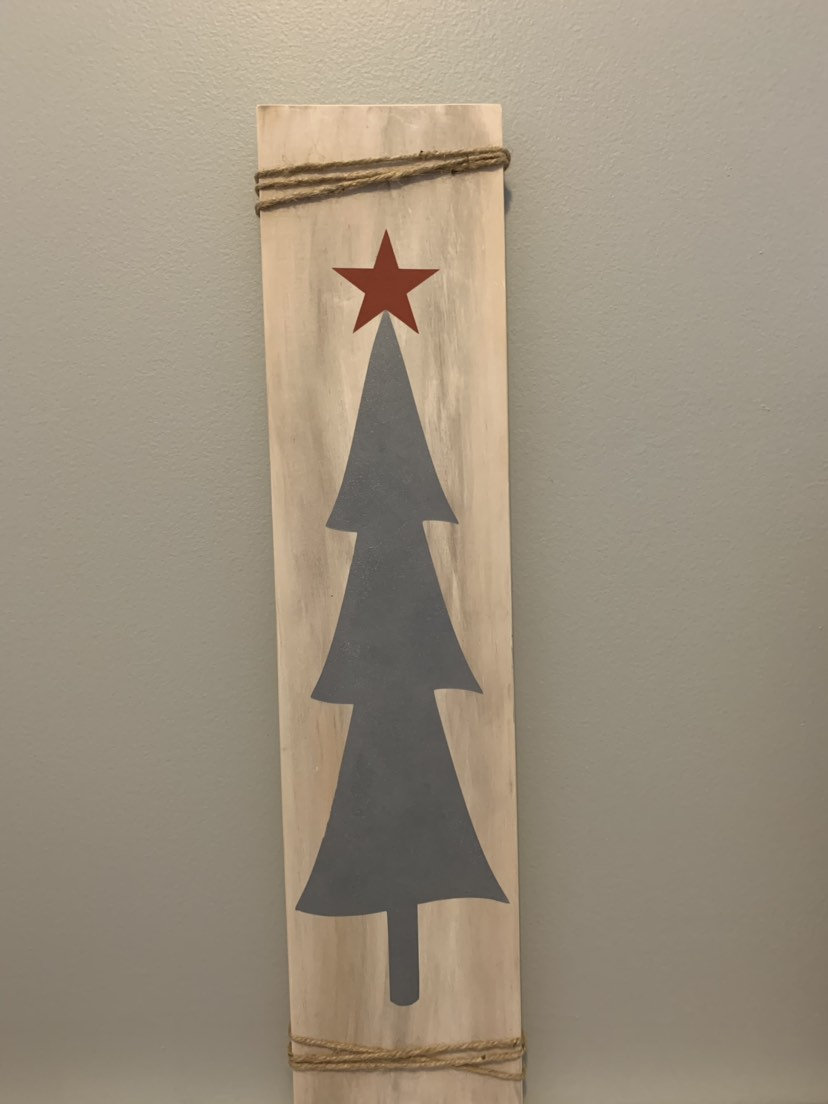 Rustic Christmas Tree-painted Wood Sign - Etsy