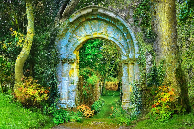 Archway, Arches, Abbey, Yorkshire, Dales, Jervaulx, British, Celtic ...