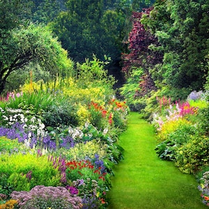 Flower Garden, Cawdor Castle, Nairnshire, Scotland, Canvas enchanted ...