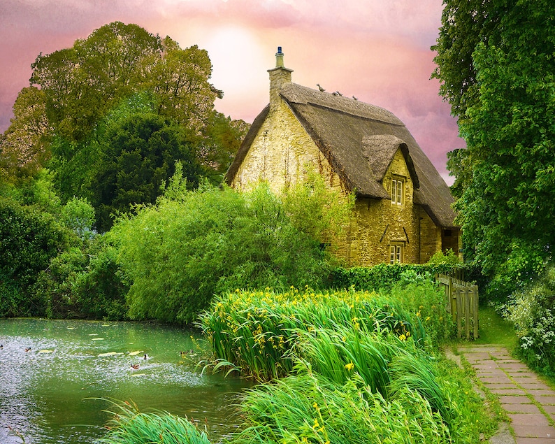 England, Cotswolds, Biddestone, Village, Celtic, “SUNSET COTTAGE” - Etsy