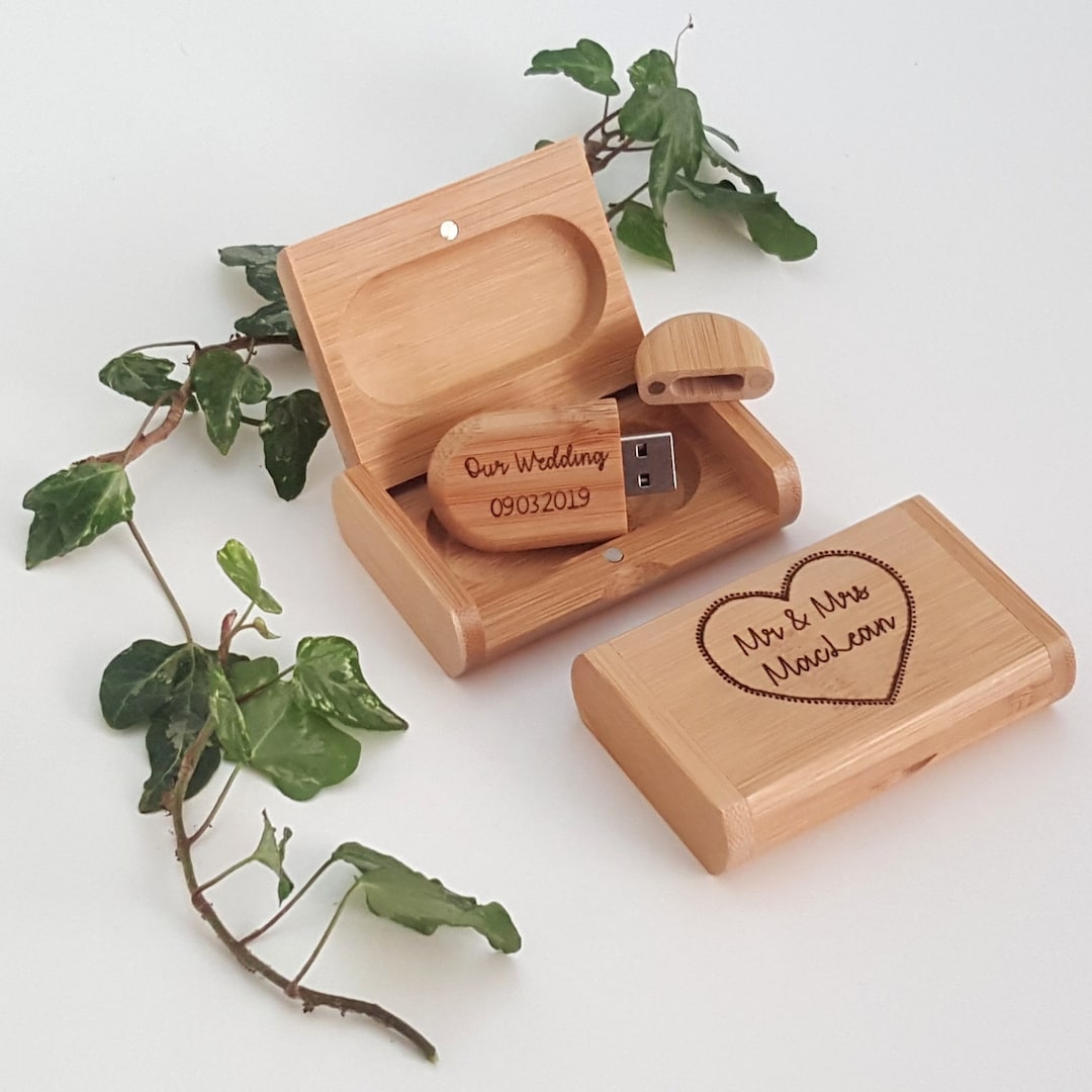Bamboo USB Pen Drive With Matching Gift Box - Personalised Laser ...